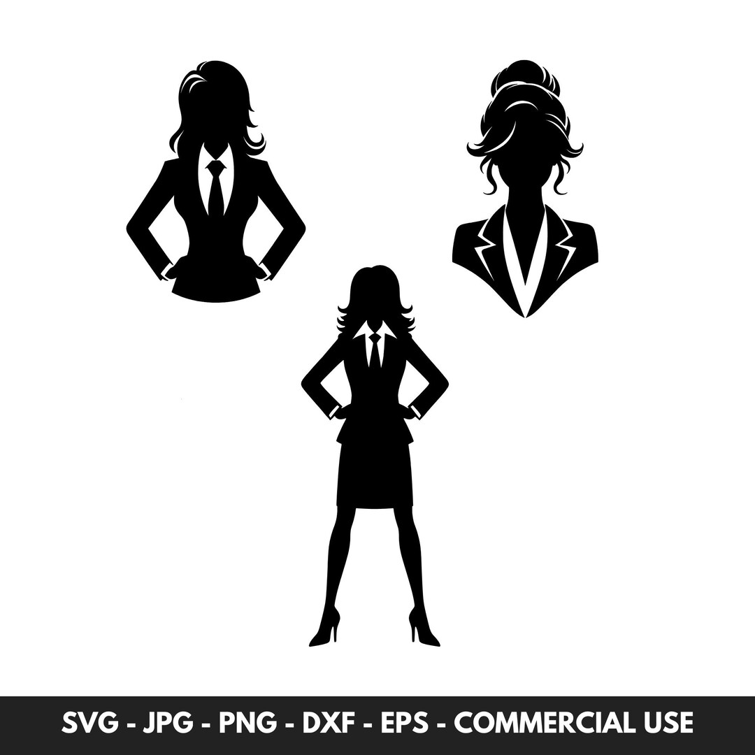 Boss Lady SVG Bundle - 3 Boss Babe Vectors, Woman Silhouette, Feminist ...