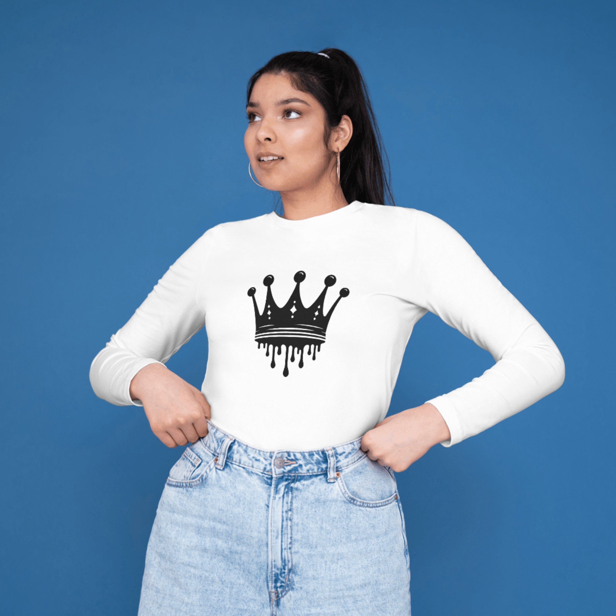 Dripping King Queen Crown SVG Bundle: Silhouette Clipart (digital ...