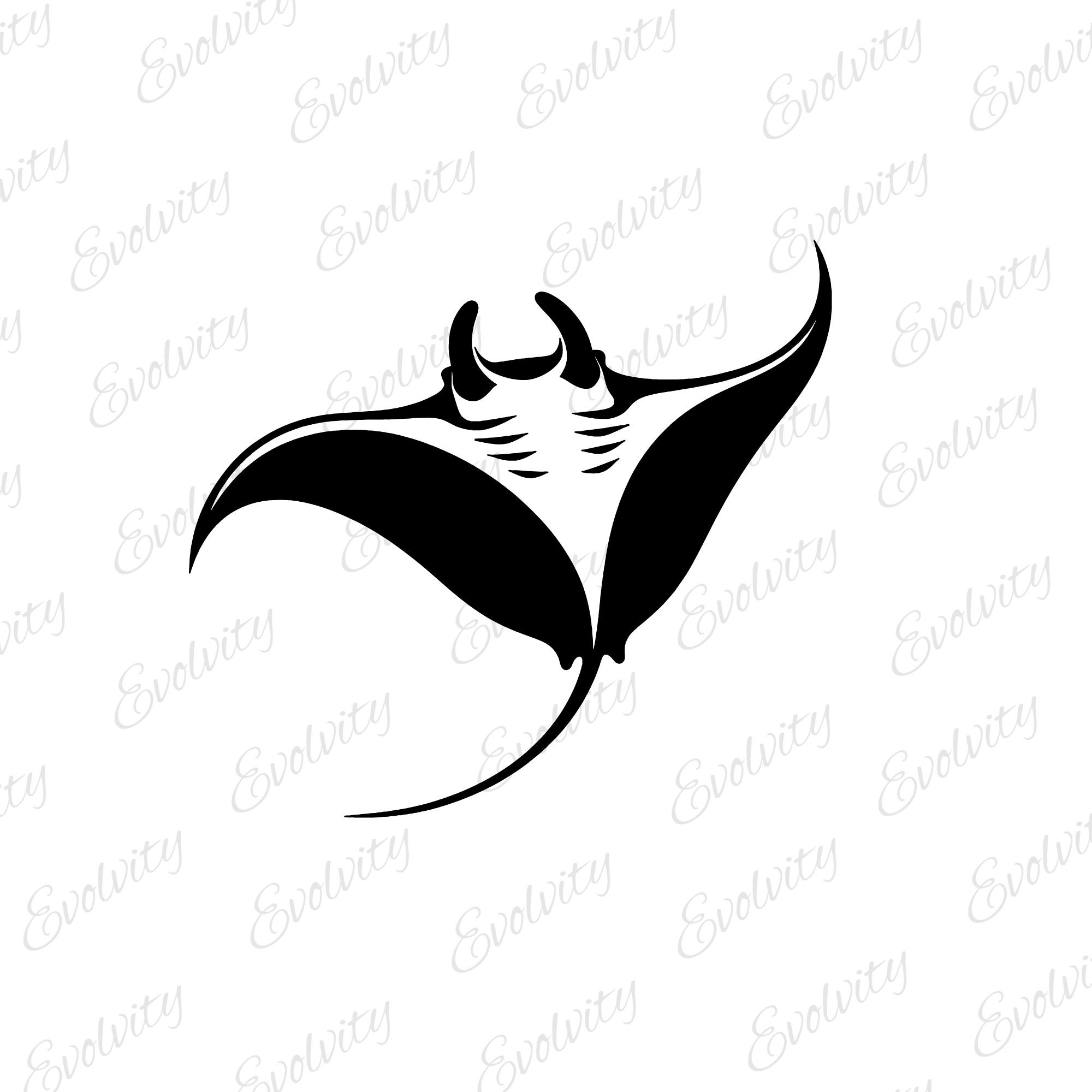 Manta Ray SVG Bundle, 7 Manta Ray Vectors, Stingray Clipart, Stingray ...