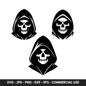Skull With Hood SVG Bundle: Halloween Clipart (digital Download) - Etsy