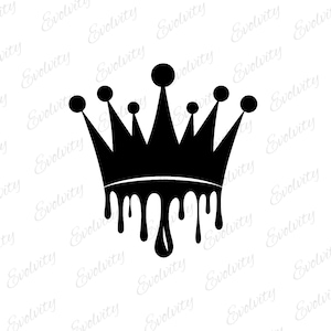 Dripping Crown SVG Vector Bundle and 7 Drippy King Queen and Princess ...