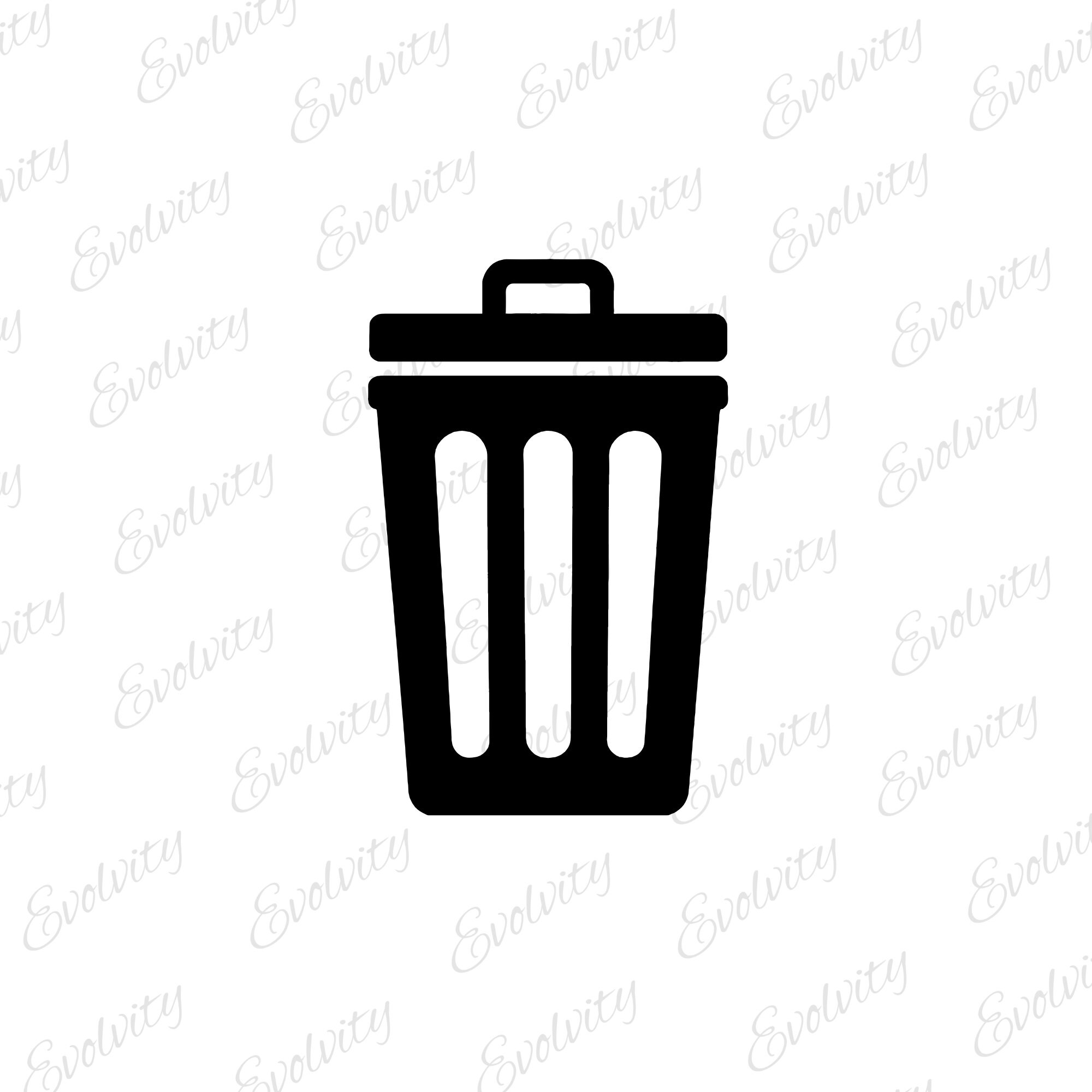 Trash Can SVG Vector Bundle With 7 Trash Bin Clipart Silhouette PNG Cut ...