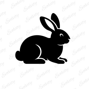 Bunny SVG Bundle - 3 Rabbit Vectors, Rabbit Silhouette, Eastern Bunny ...