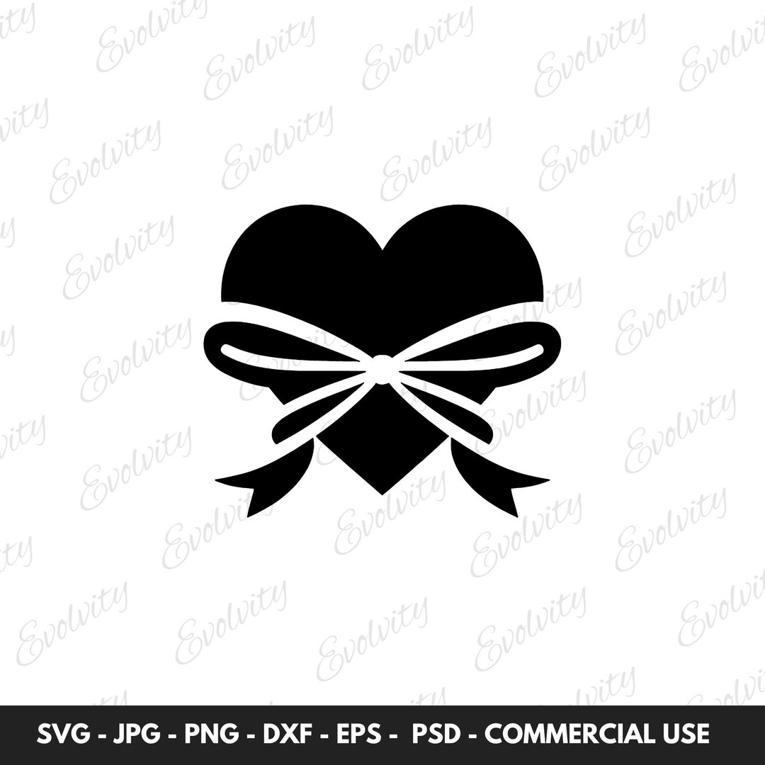 Heart Ribbon SVG, Heart Vector, Ribbon PNG, Heart Ribbon Clipart, Heart ...