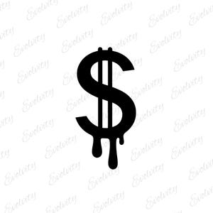 Dripping Dollar Sign SVG Bundle With 7 USD Currency Vector Clipart ...