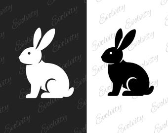 Black Bunny Svg, Png, Jpg, Pdf, Bunny Silhouette, Cute Rabbit ...