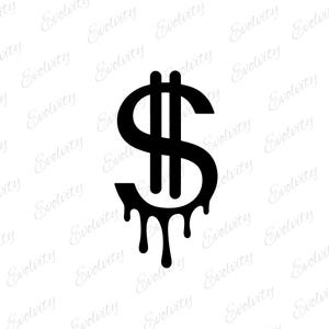 Dripping Dollar Sign SVG Bundle With 7 USD Currency Vector Clipart ...