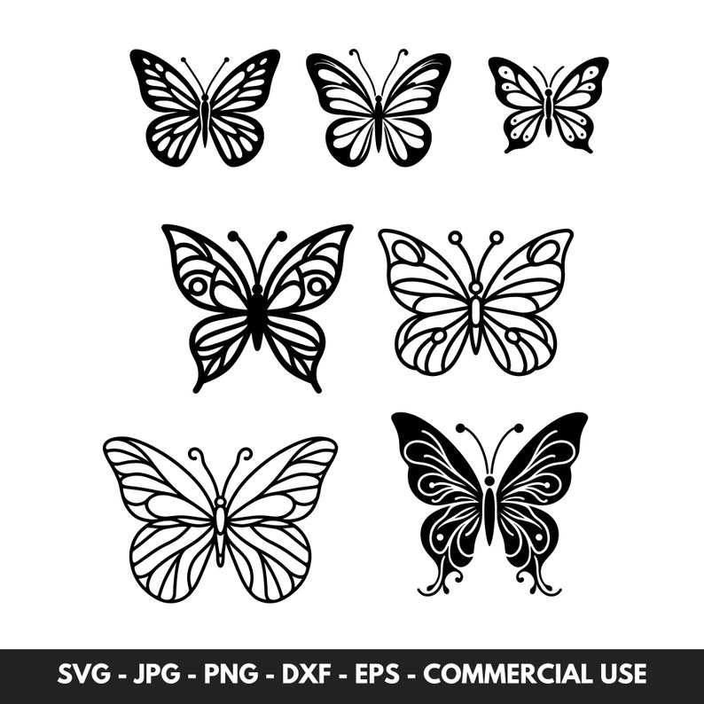 Monarch Butterfly SVG Vector Bundle: Clipart Silhouette (digital ...