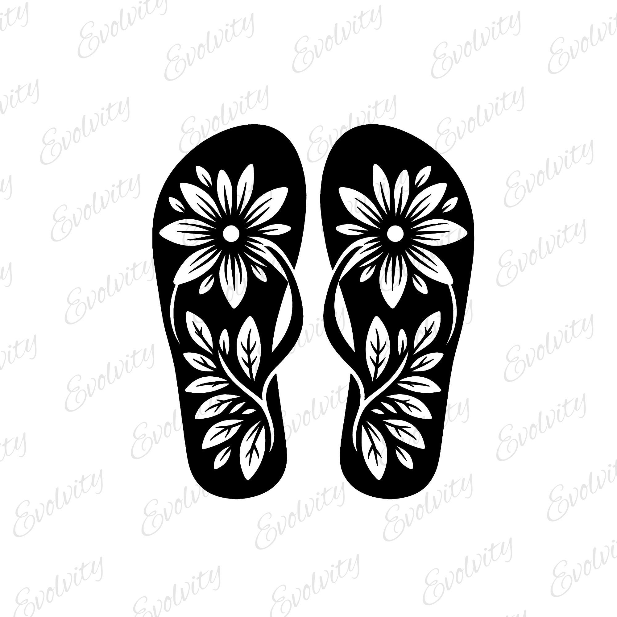 Flower Flip Flops SVG Bundle: Summer Clipart (digital Download) - Etsy