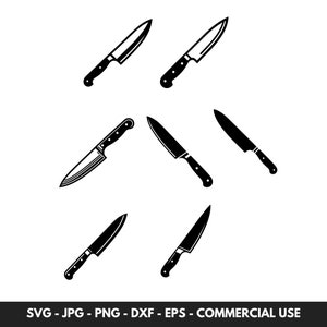 Kitchen Knife SVG Bundle, 7 Kitchen Knife Vectors, Knife Clipart, Chef ...