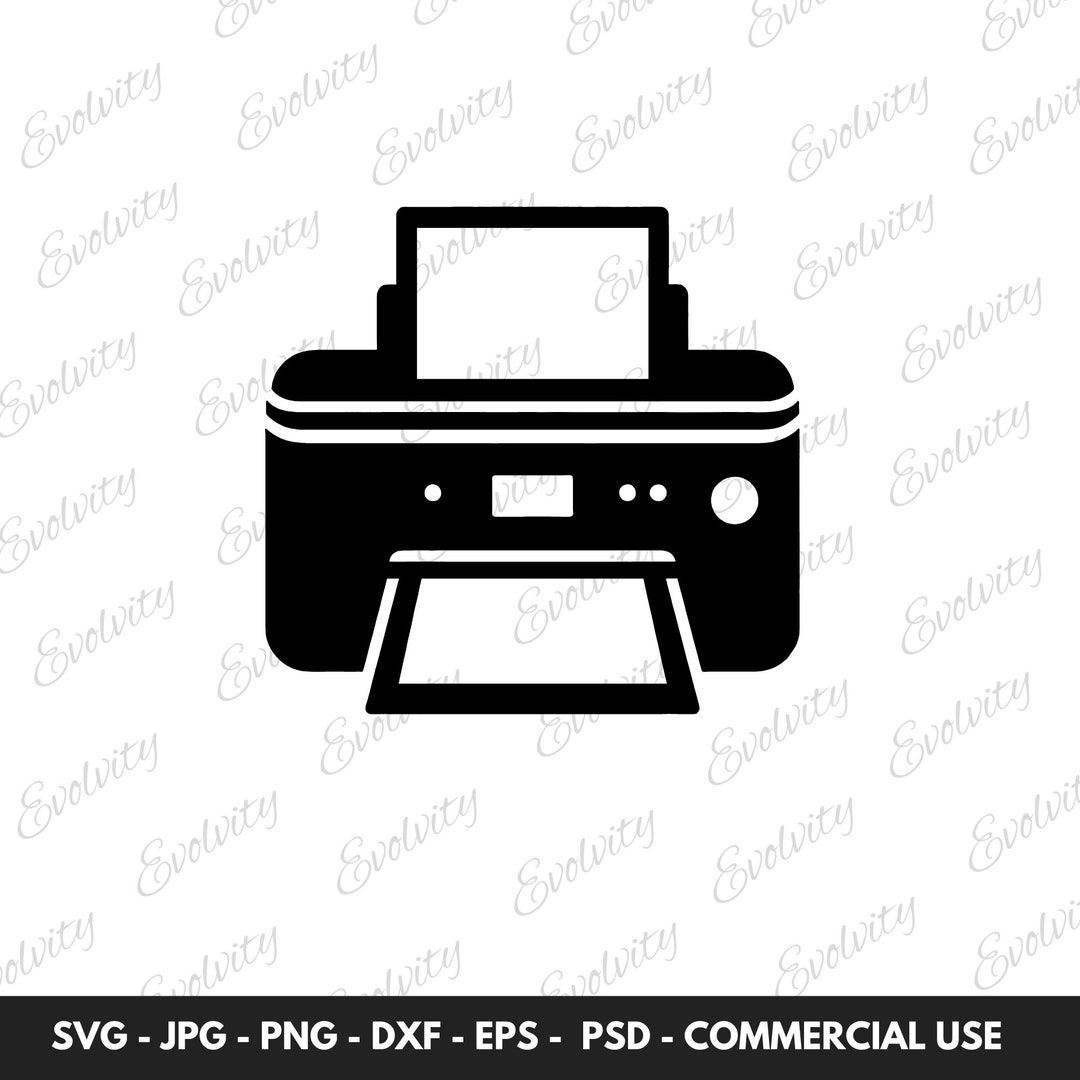 Office Printer Silhouette and Printer SVG Vector PNG Clipart Image Cut ...