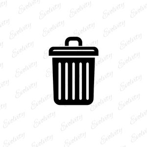 Trash Can SVG Vector Bundle With 7 Trash Bin Clipart Silhouette PNG Cut ...