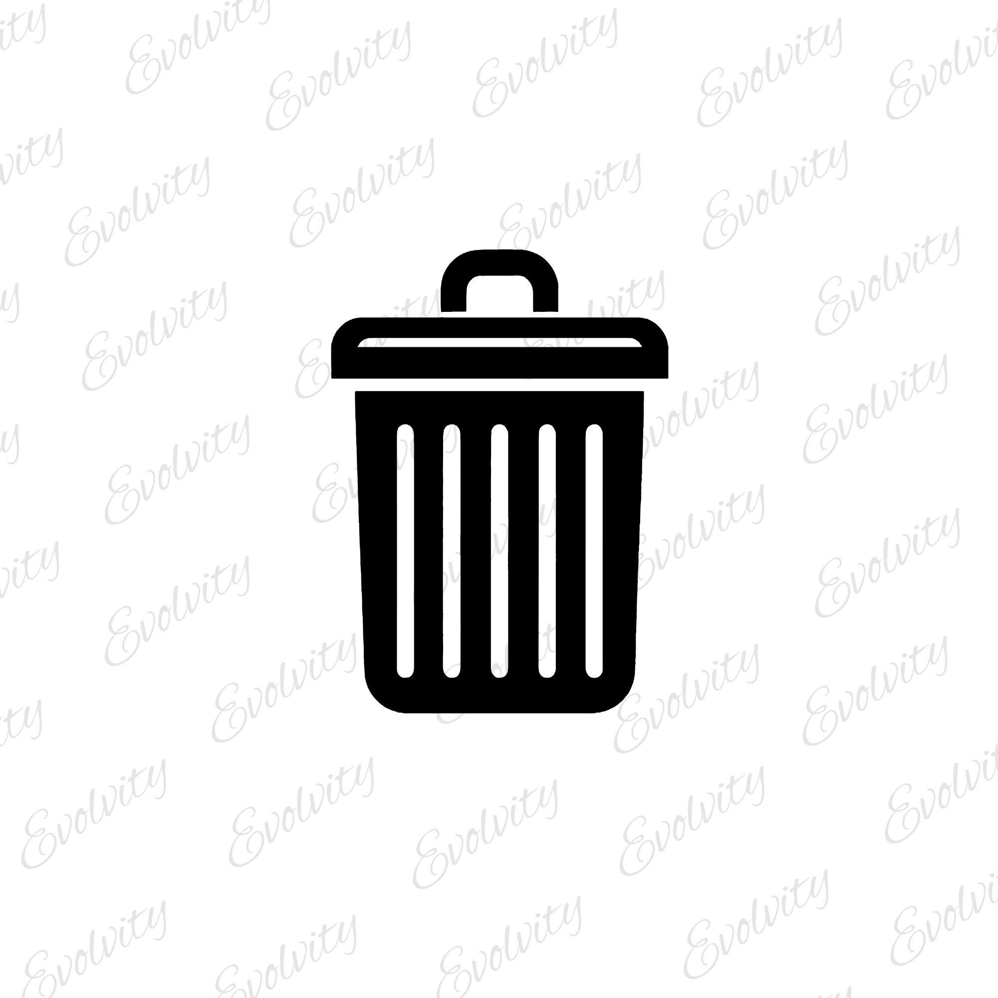 Trash Can SVG Vector Bundle With 7 Trash Bin Clipart Silhouette PNG Cut ...