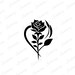 Rose and Heart SVG Clipart, Romantic Floral Design, Rose Heart Png ...