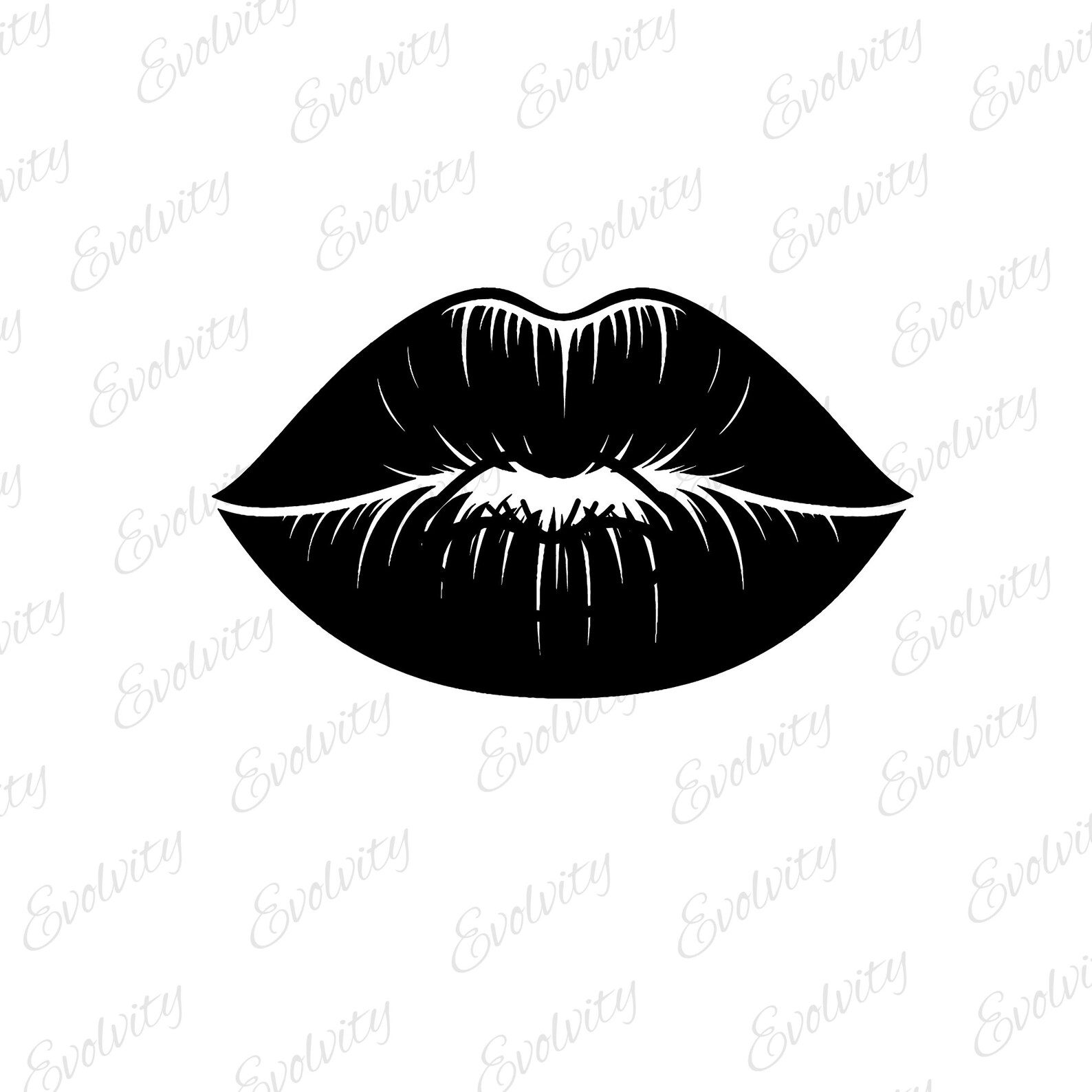 Lips SVG Vector Bundle: Kiss Clipart, Beauty Graphics (digital Download ...