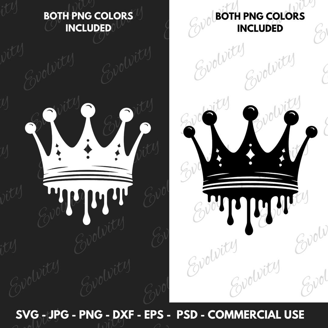 Dripping King Crown SVG: Royal Silhouette Clipart (digital Download) - Etsy
