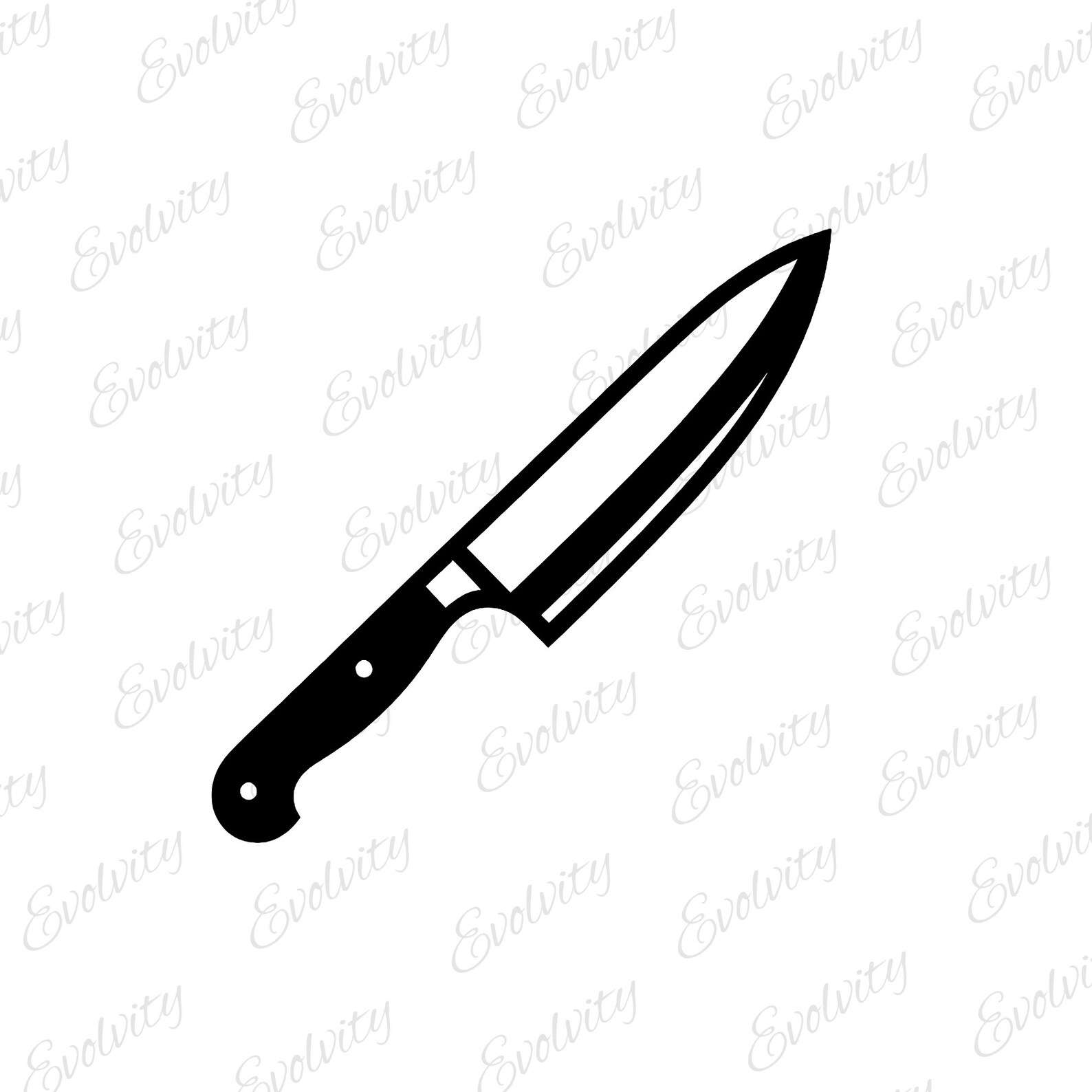 Kitchen Knife SVG Vector Bundle With 7 Chef Knife Clipart Silhouette ...