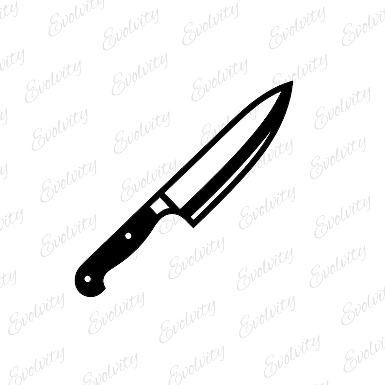 Kitchen Knife SVG Vector Bundle With 7 Chef Knife Clipart Silhouette ...