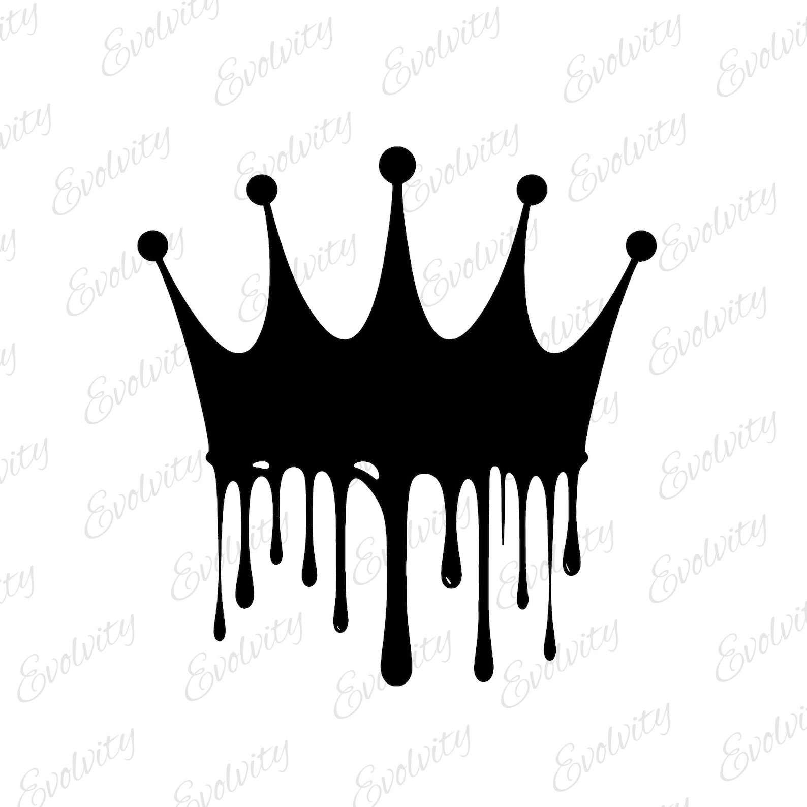 Dripping Crown SVG Vector Bundle and 7 Drippy King Queen and Princess ...