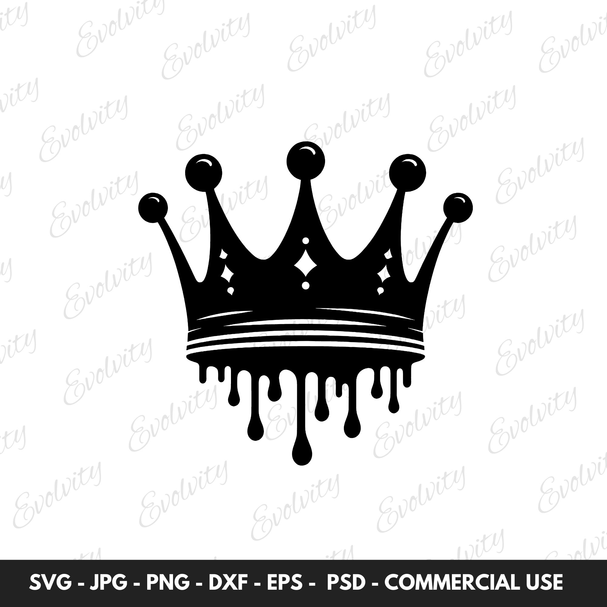 Dripping King Crown Vector, Crown Clipart, King Crown Silhouette ...