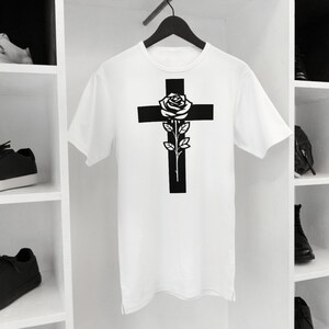 Cross With Rose SVG, Rose Vector, Cross PNG, Faith Clipart, Religious ...