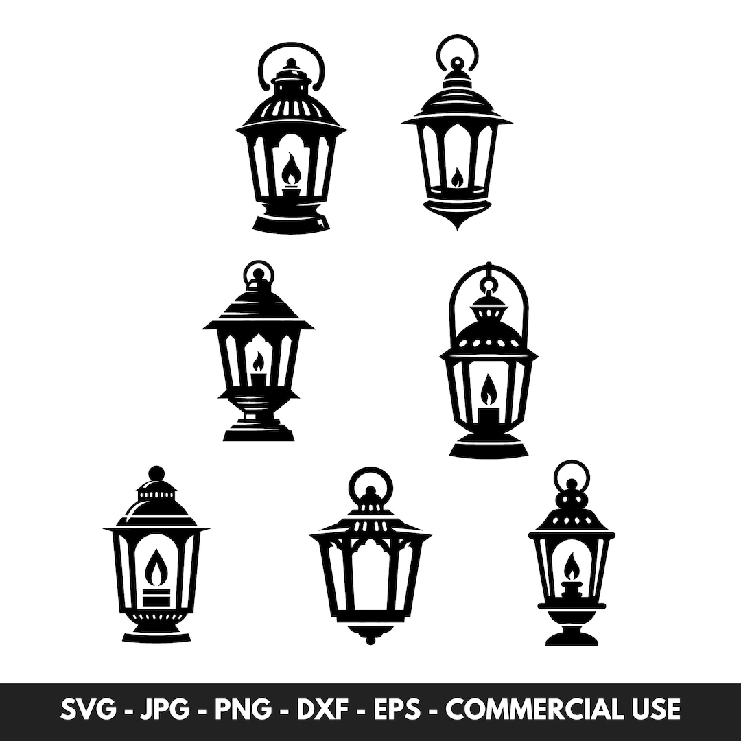 Lantern SVG Bundle, 7 Lantern Vectors, Lantern Clip Art, Lantern ...