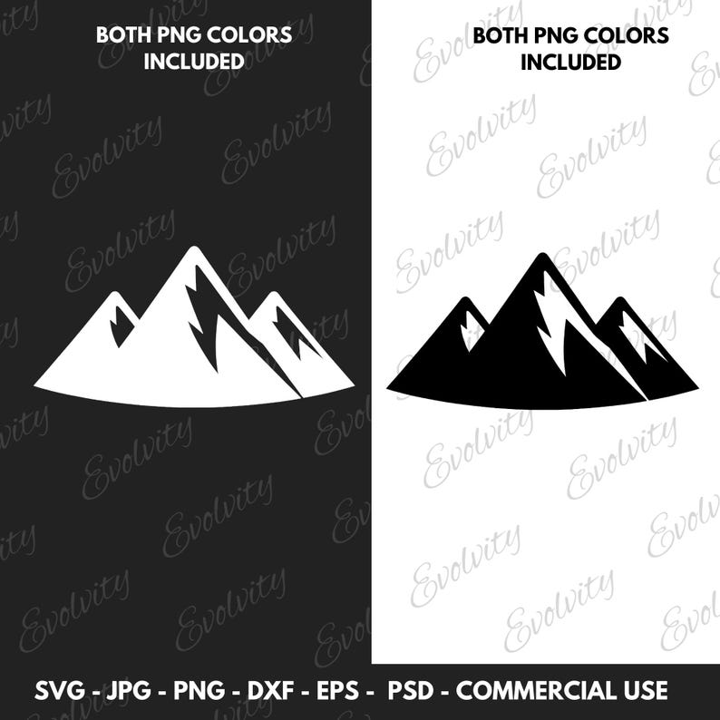 Mountain Hill SVG Vector and Landscape Silhouette Clipart PNG Nature ...