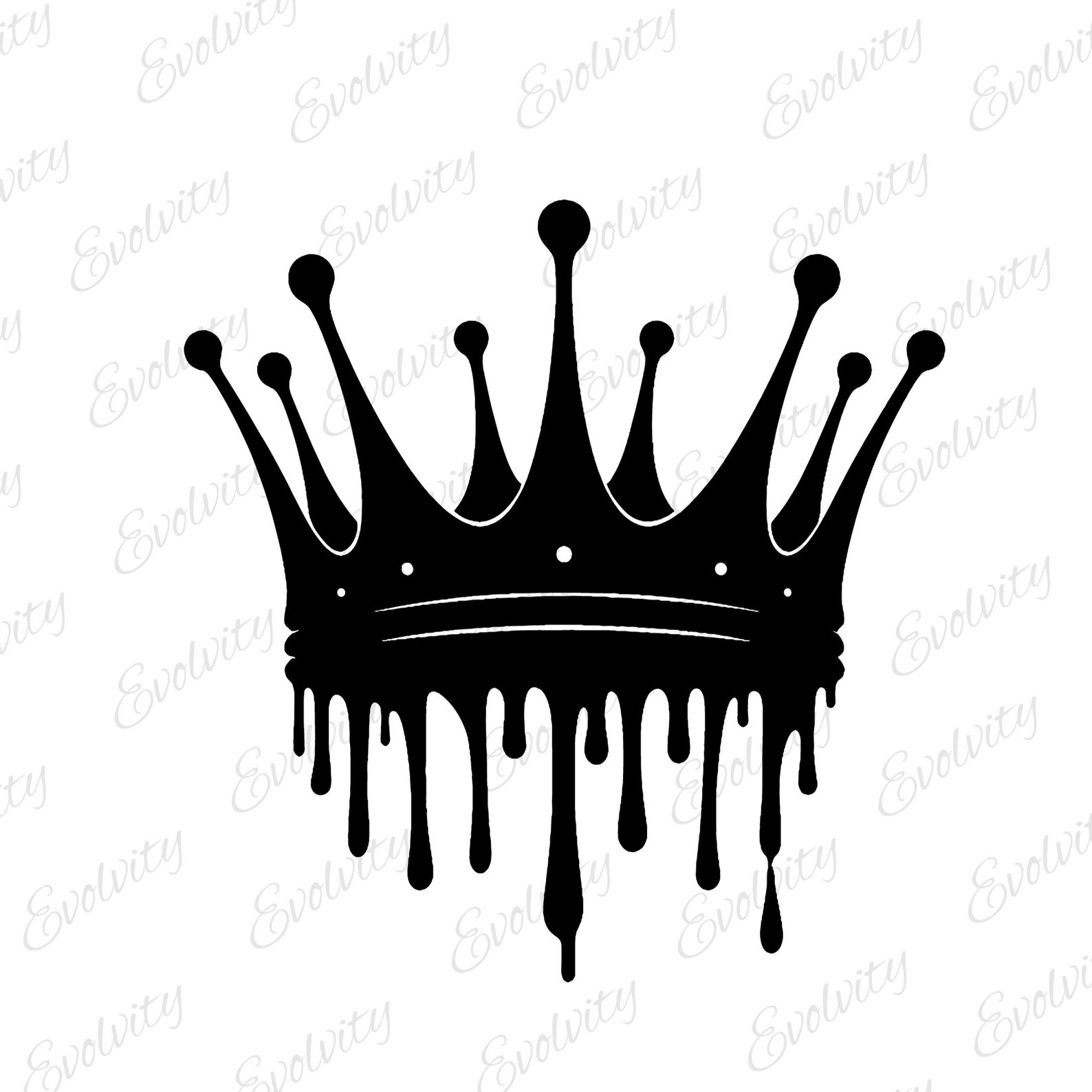 Dripping Crown SVG Vector Bundle: King, Queen, Princess (cut Files) - Etsy