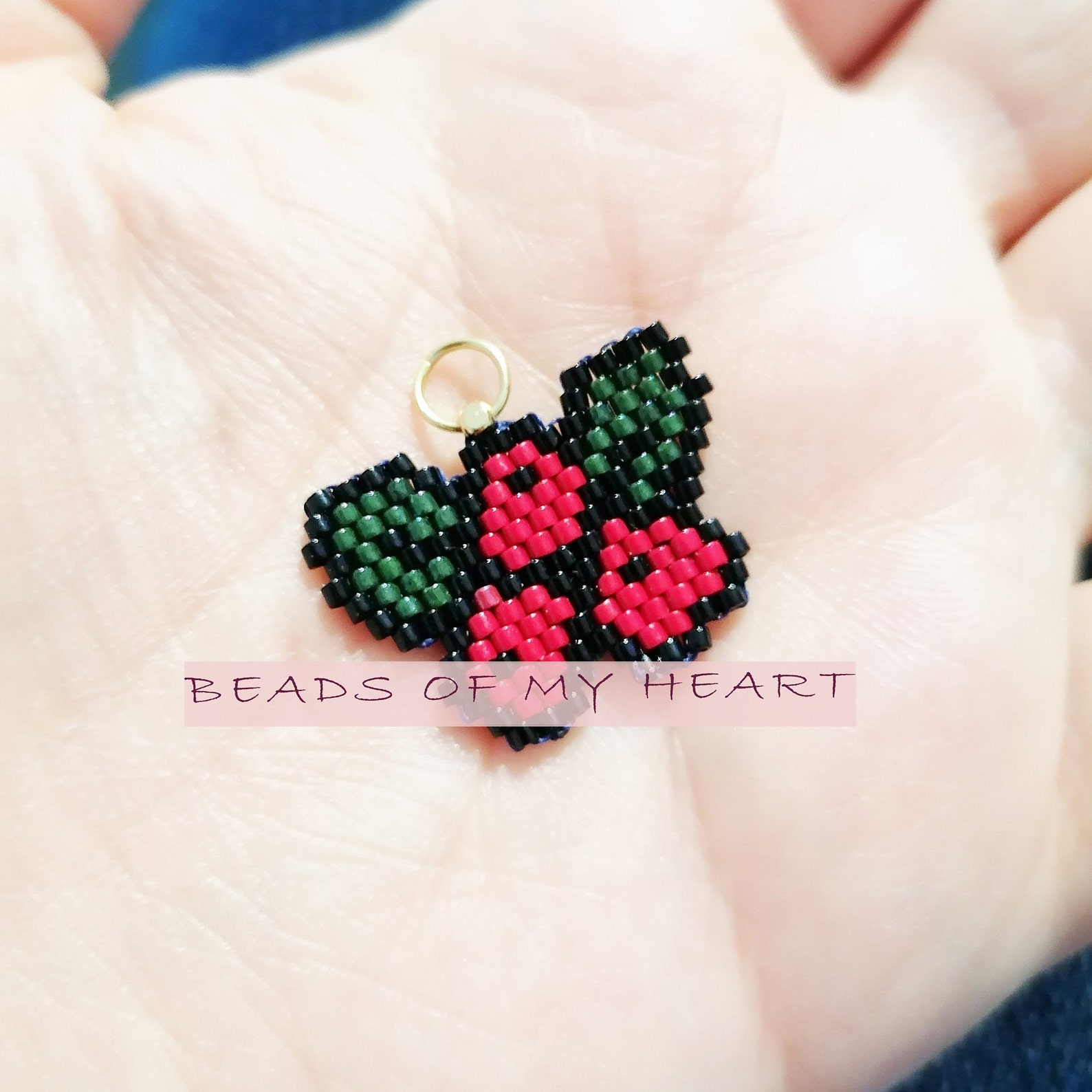 Christmas Red Holly Berry Brick Stitch Pdf Miyuki Delica Seed Bead ...