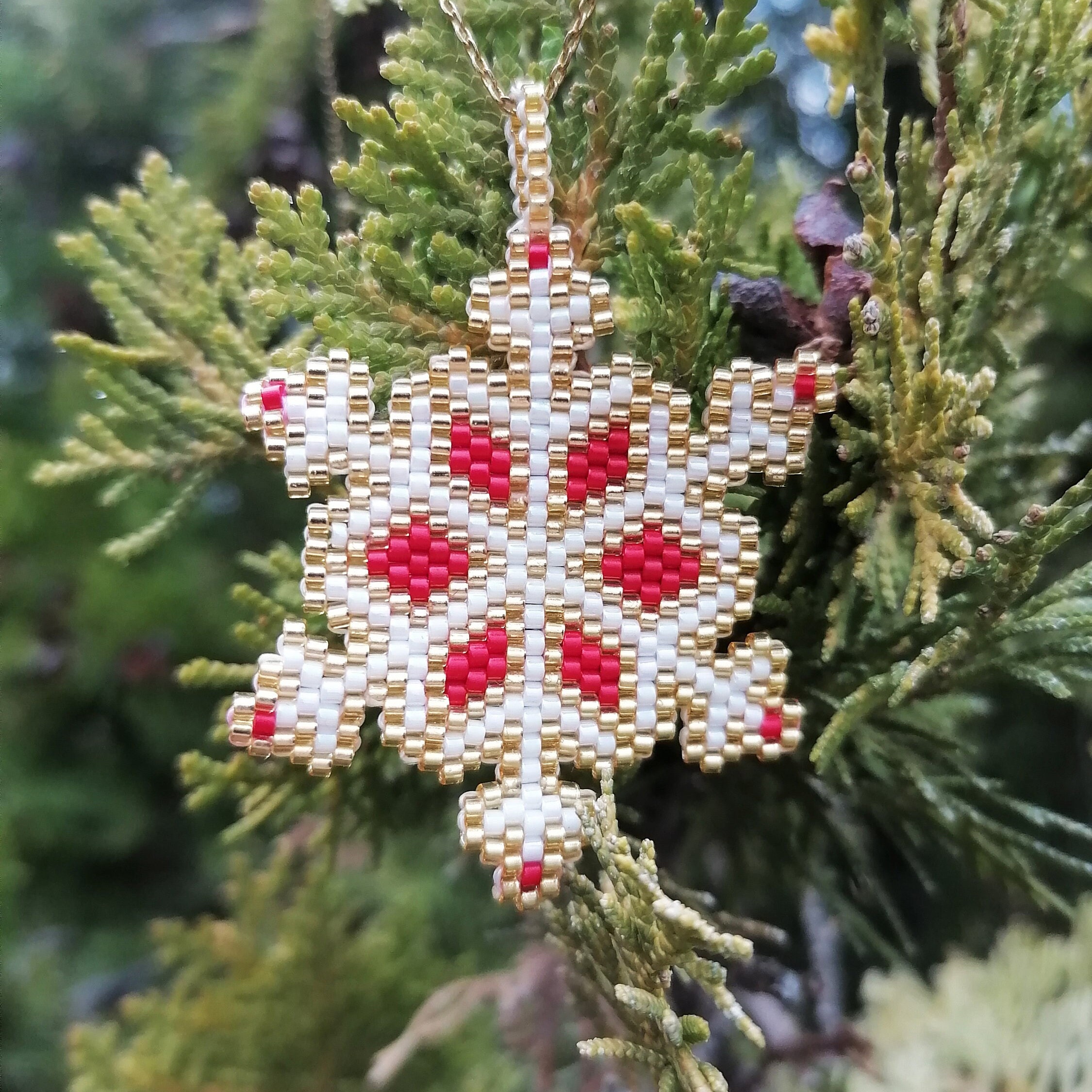 Christmas Snowflake Miyuki Delica Seed Bead Brick Stitch Pdf Pattern ...