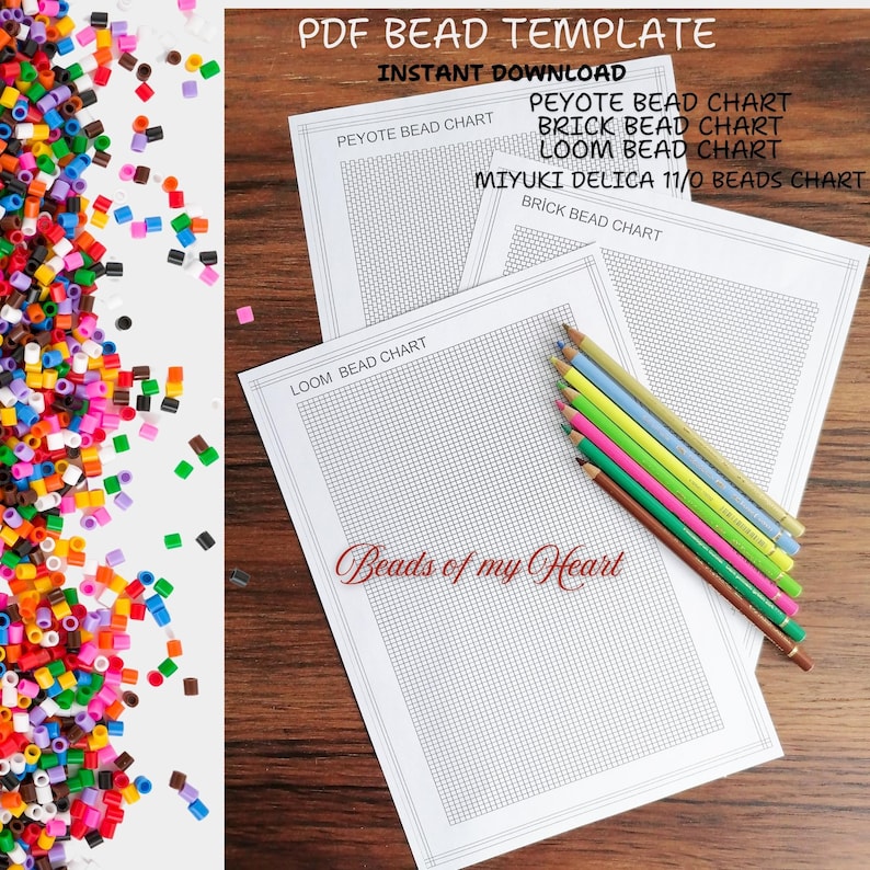 PDF Miyuki Delica Brick Stitch, Peyote, Loom Blank Template,beading ...
