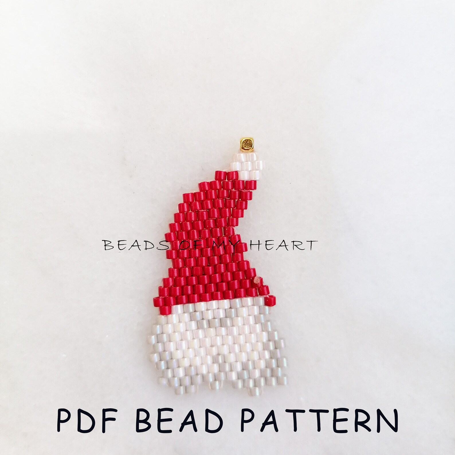 Christmas Santa Claus Brick Stitch Pdf Miyuki Delica Seed Bead Pattern ...