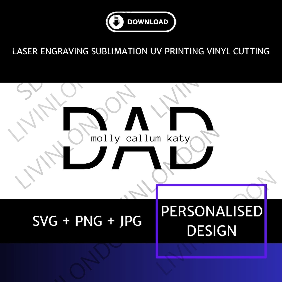 Personalised Dad, Fathers Day Design, Sublimation, UV Printing, Vinyl ...