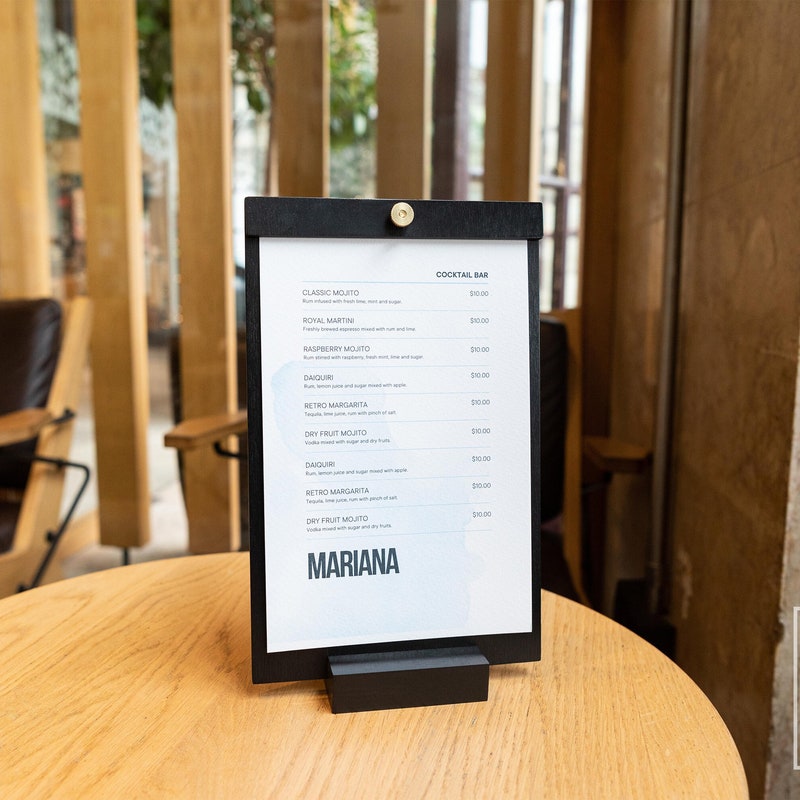 Wood Top Bar Menu - Etsy