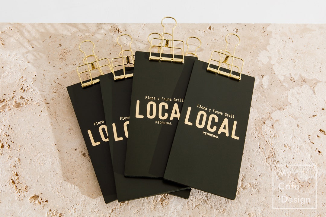 Leather Guest Check Presenter With Binder Clip, Custom Restaurant Check ...