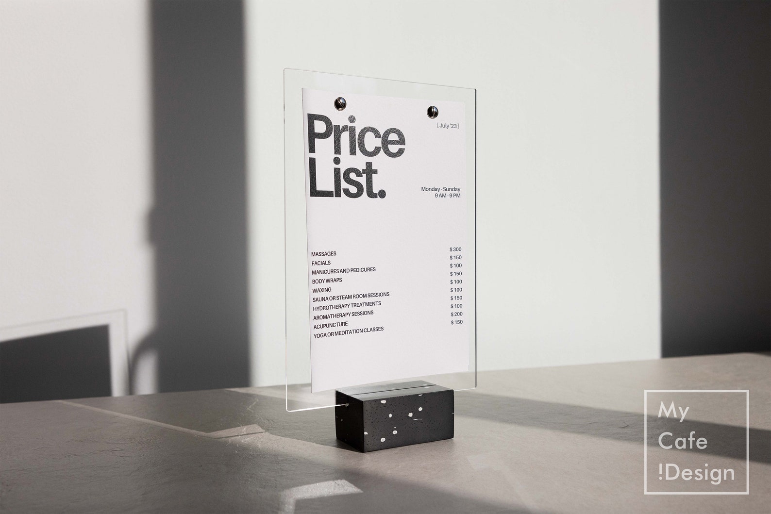 Acrylic Sign Holder, Terrazzo Table Tent, Transparent Table Menu ...