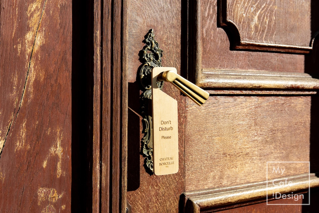 Double-sided Wooden Door Hanger: Custom Hotel Room Sign - Etsy
