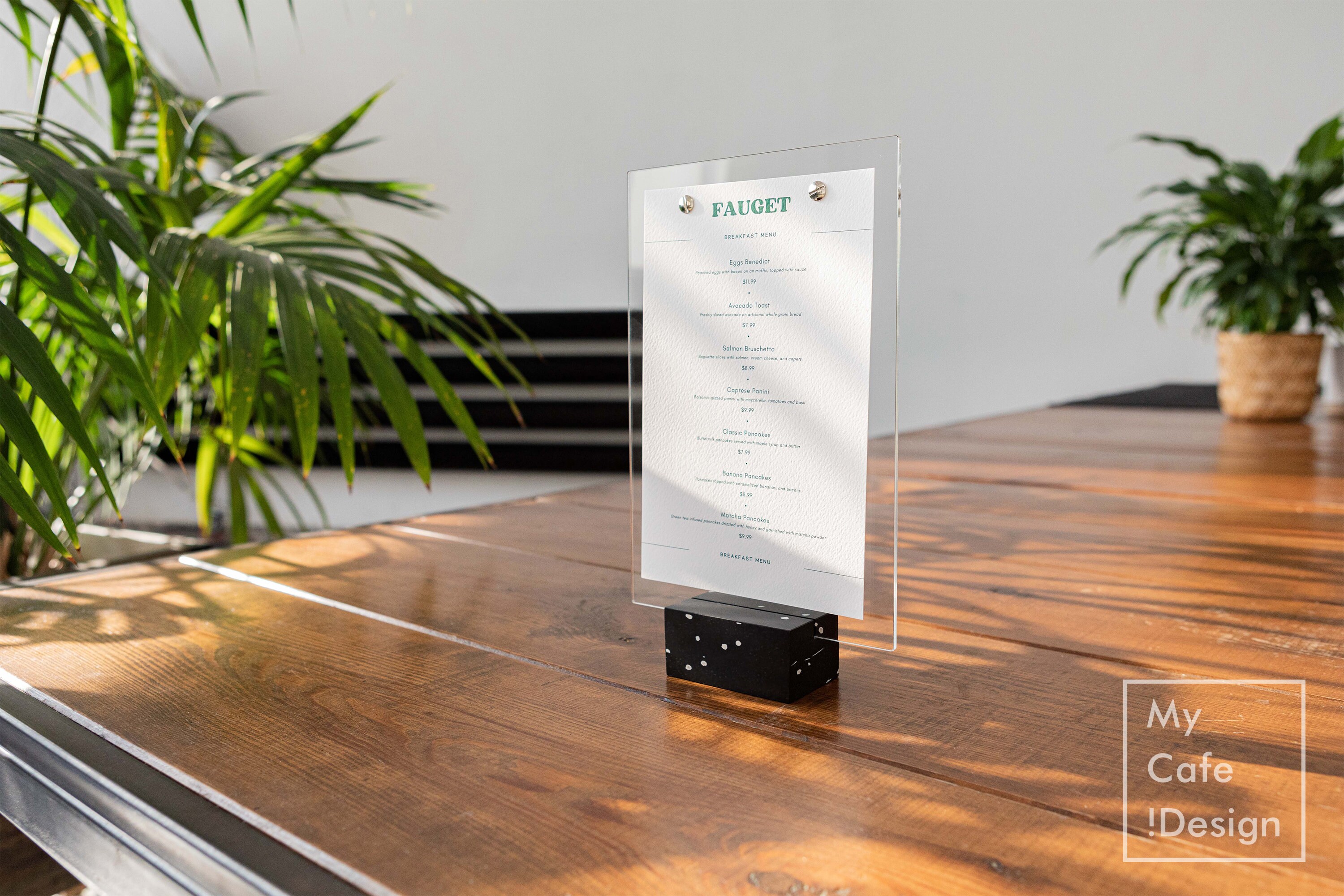 Acrylic Sign Holder, Terrazzo Table Tent, Transparent Table Menu ...