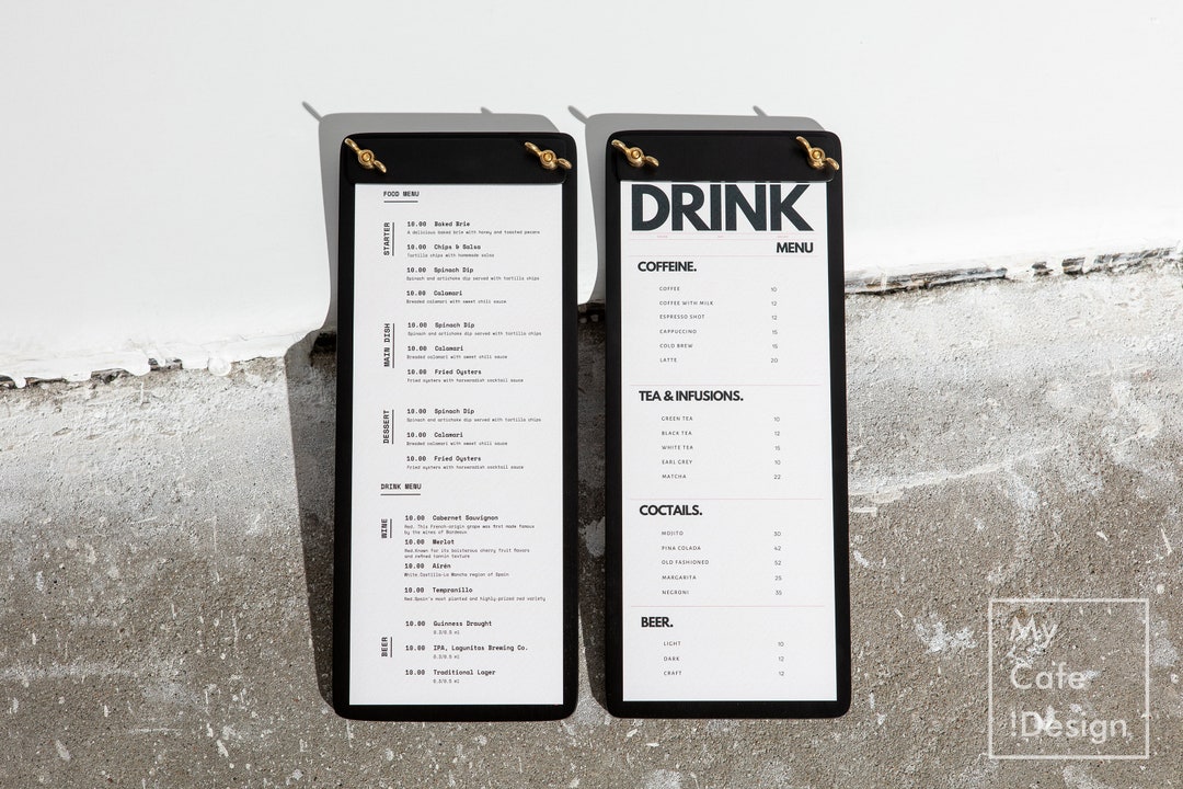 Wooden Menu Board for Restaurant, Cafe or Bar, Custom Menu Holder A5 ...