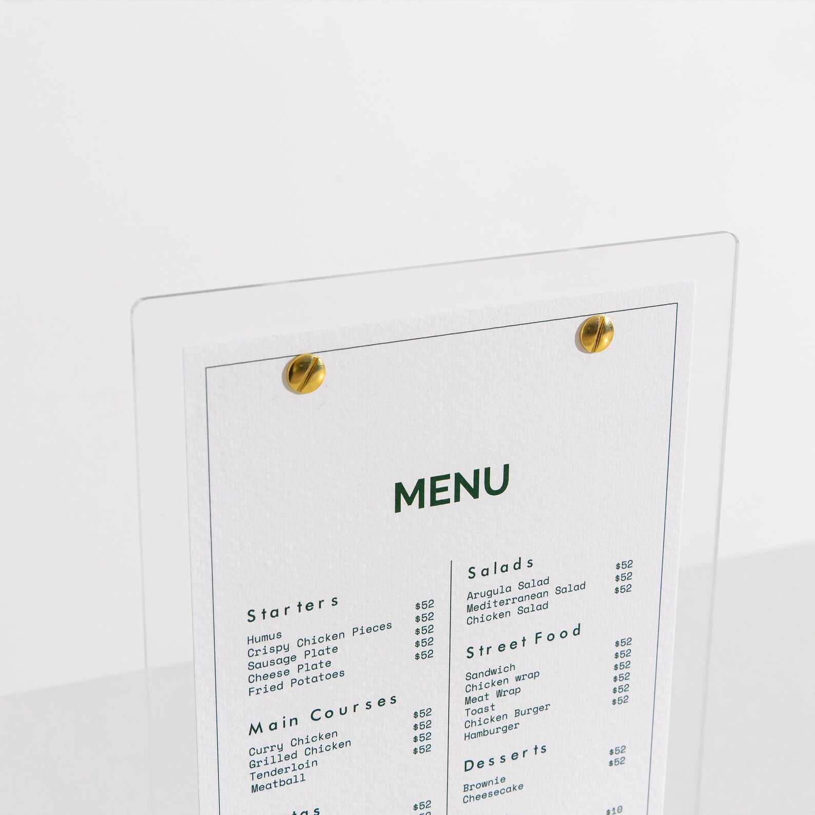 Acrylic Table Menu Tent: Ashwood Base Restaurant Display - Etsy