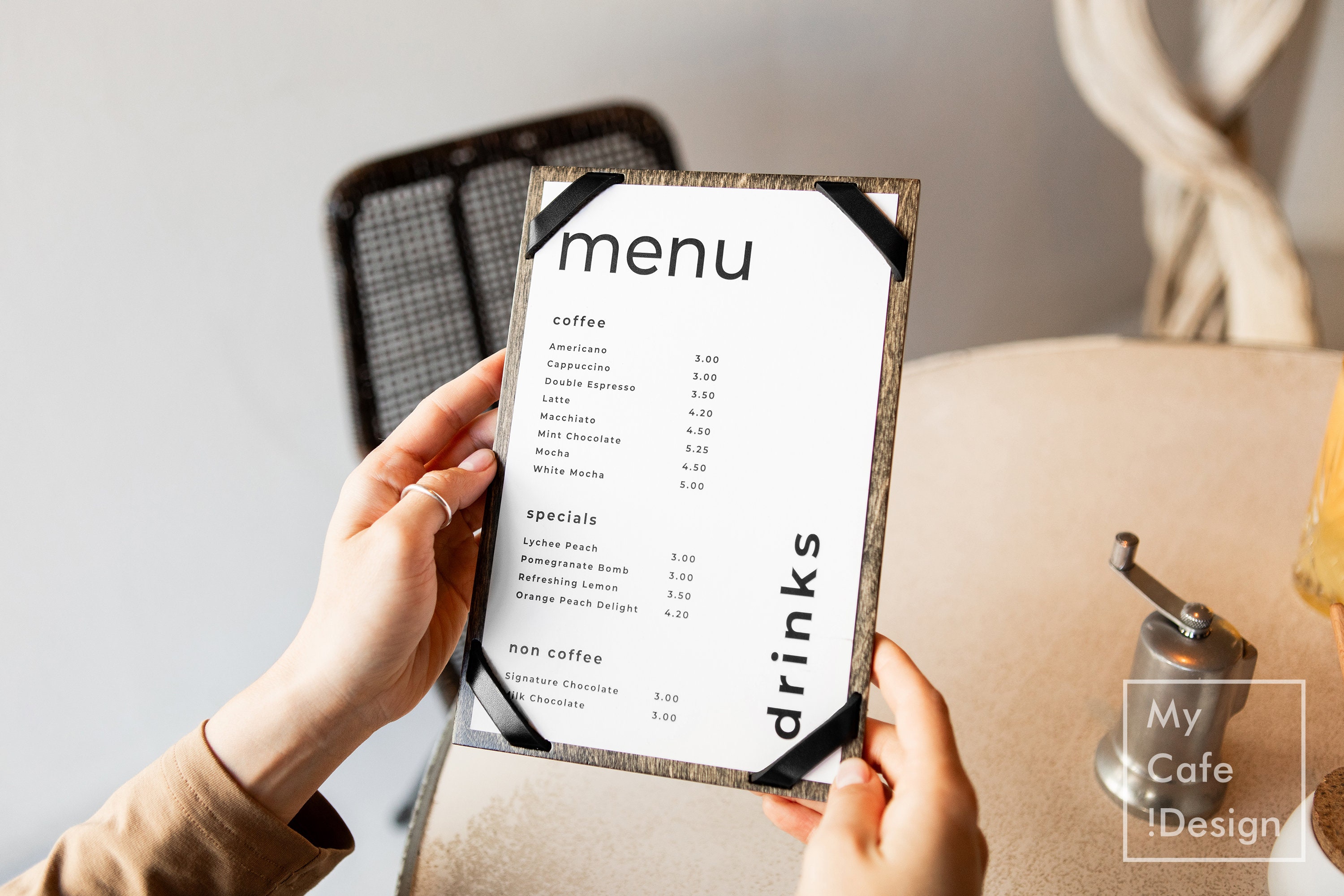Wooden Menu Holders With Leather Corners for Restaurant, Custom Menu ...