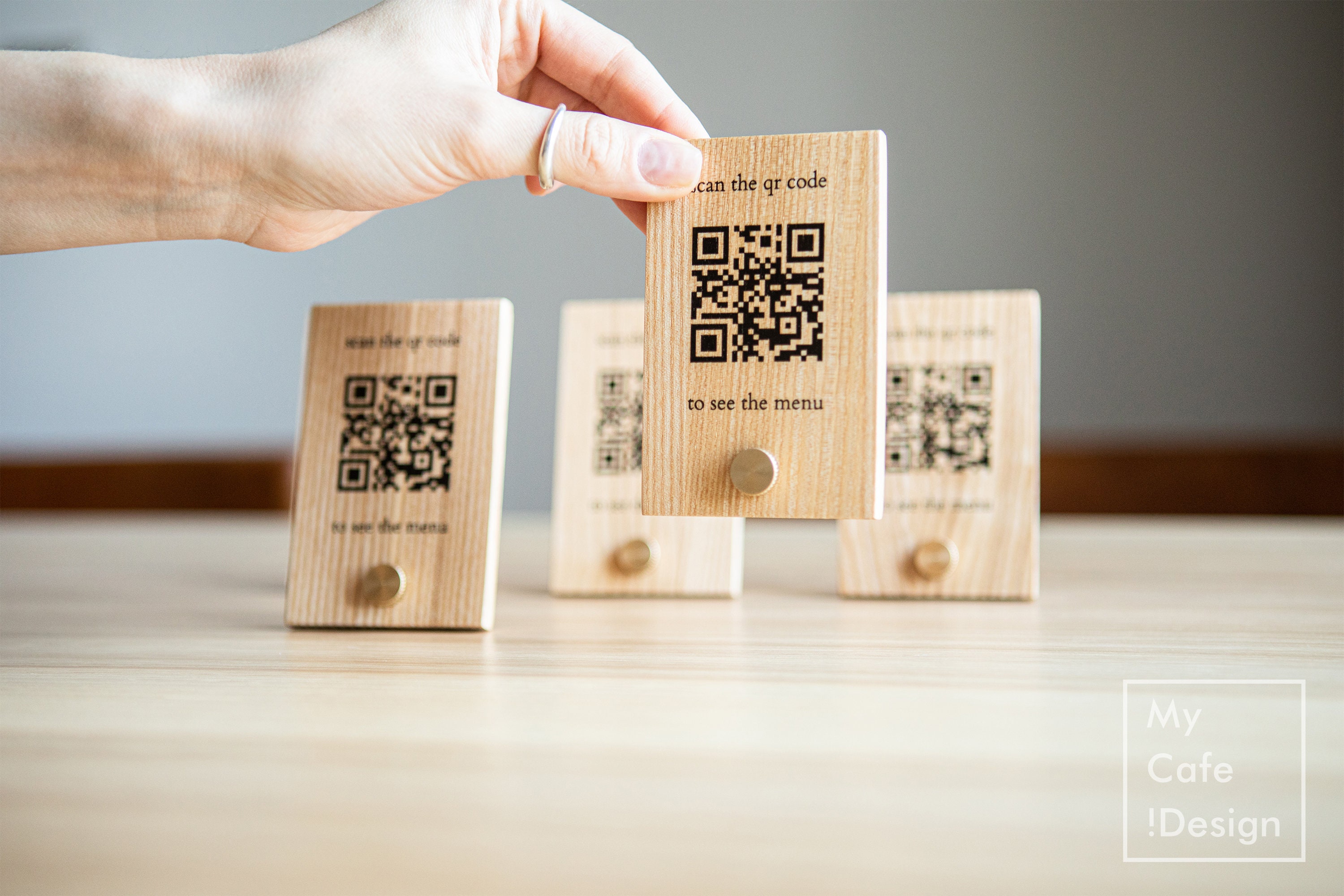 QR-Code-Schilder-Set aus Holz, QR-Code-Menübestellung, QR-Code ...