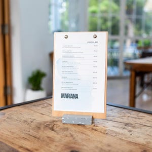 Custom Wood Table Top Display Stand, Menu Holder Stand, Sign Holder ...