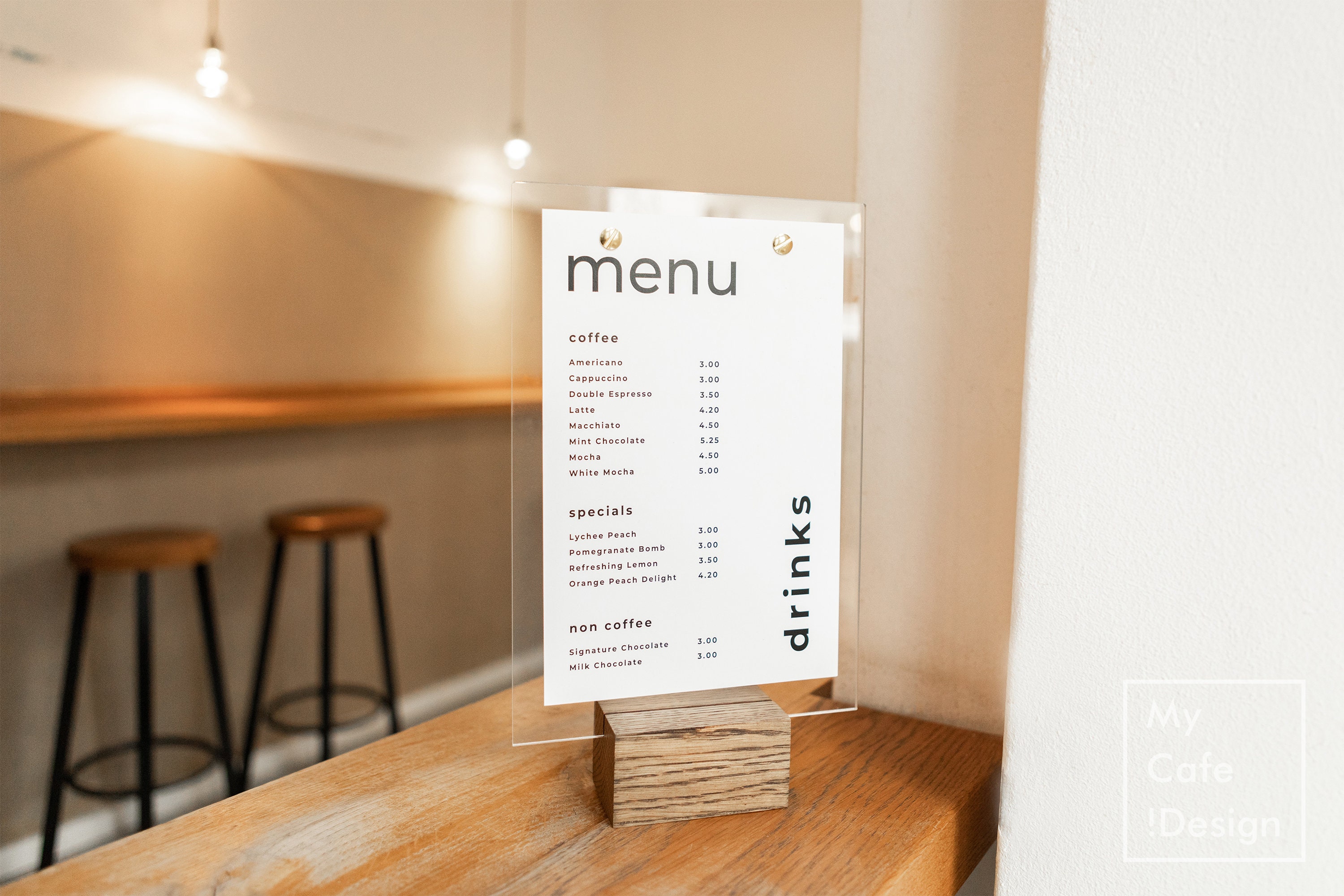 Acrylic Sign Holder, Table Tent, Wooden Table Top Display Menu Holder ...