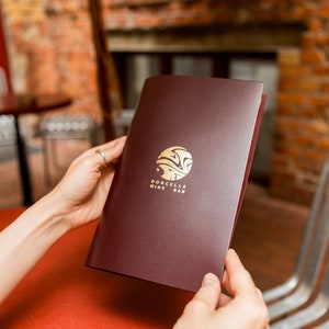 Leather Binderview Menu Holder, Custom Menu Cover, Personalized Menu ...