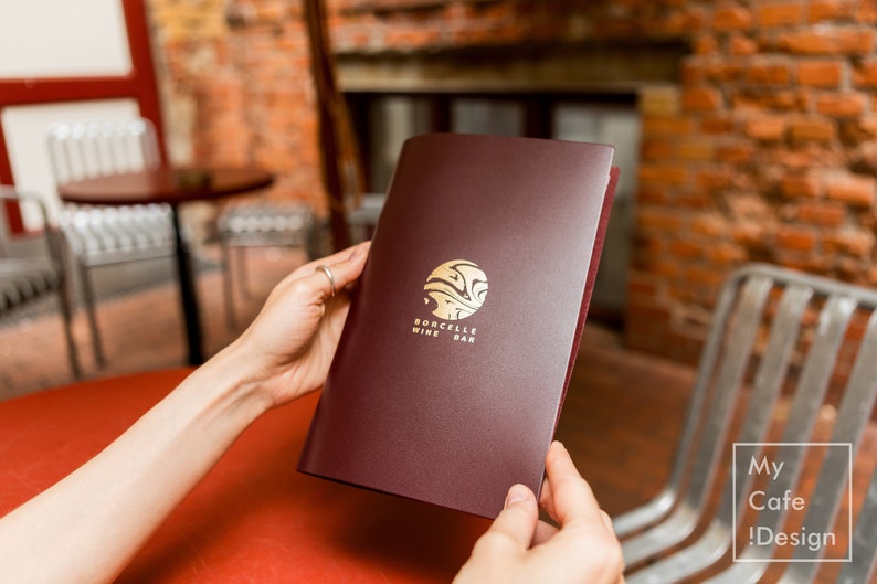 Leather Binderview Menu Holder, Custom Menu Cover, Personalized Menu ...