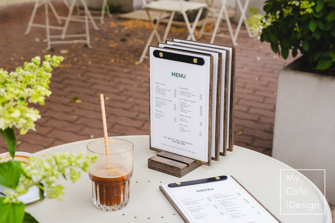 Custom Wooden Menu Boards With Base (set of 5) - Restaurant, Bar, Table ...