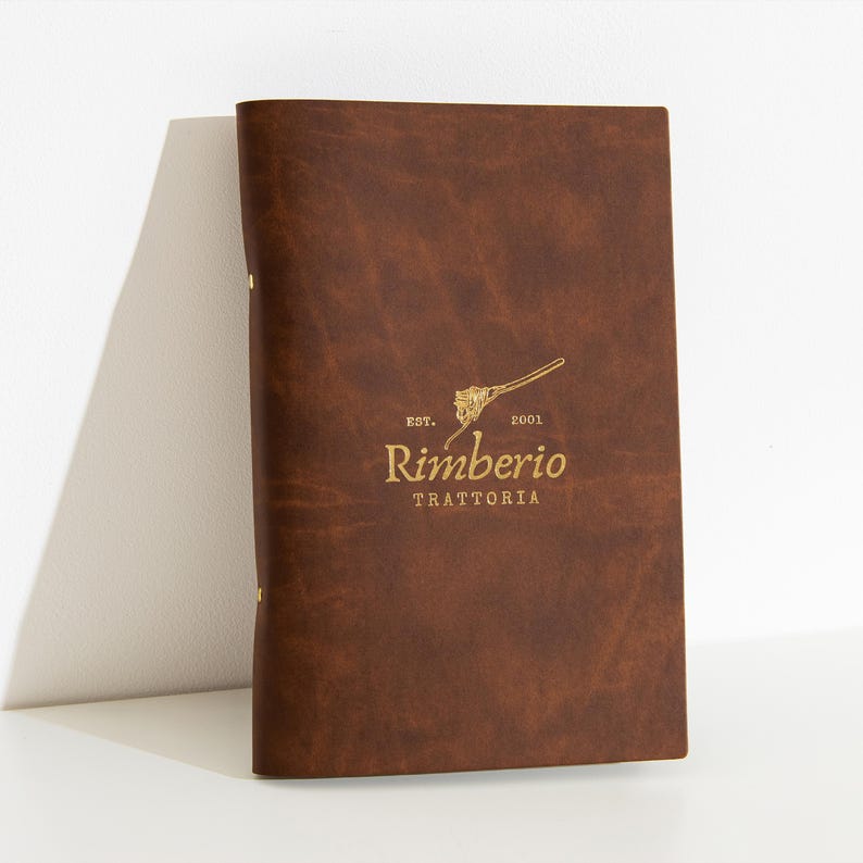 Recycled Leather Menu Cover: Custom Restaurant Menu Holder for Food ...