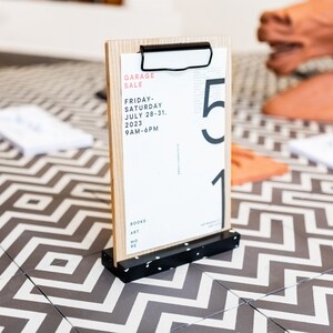 Table Stand Menu Holder, Wooden Sign Clipboard, Coffee Shop Table Tent ...