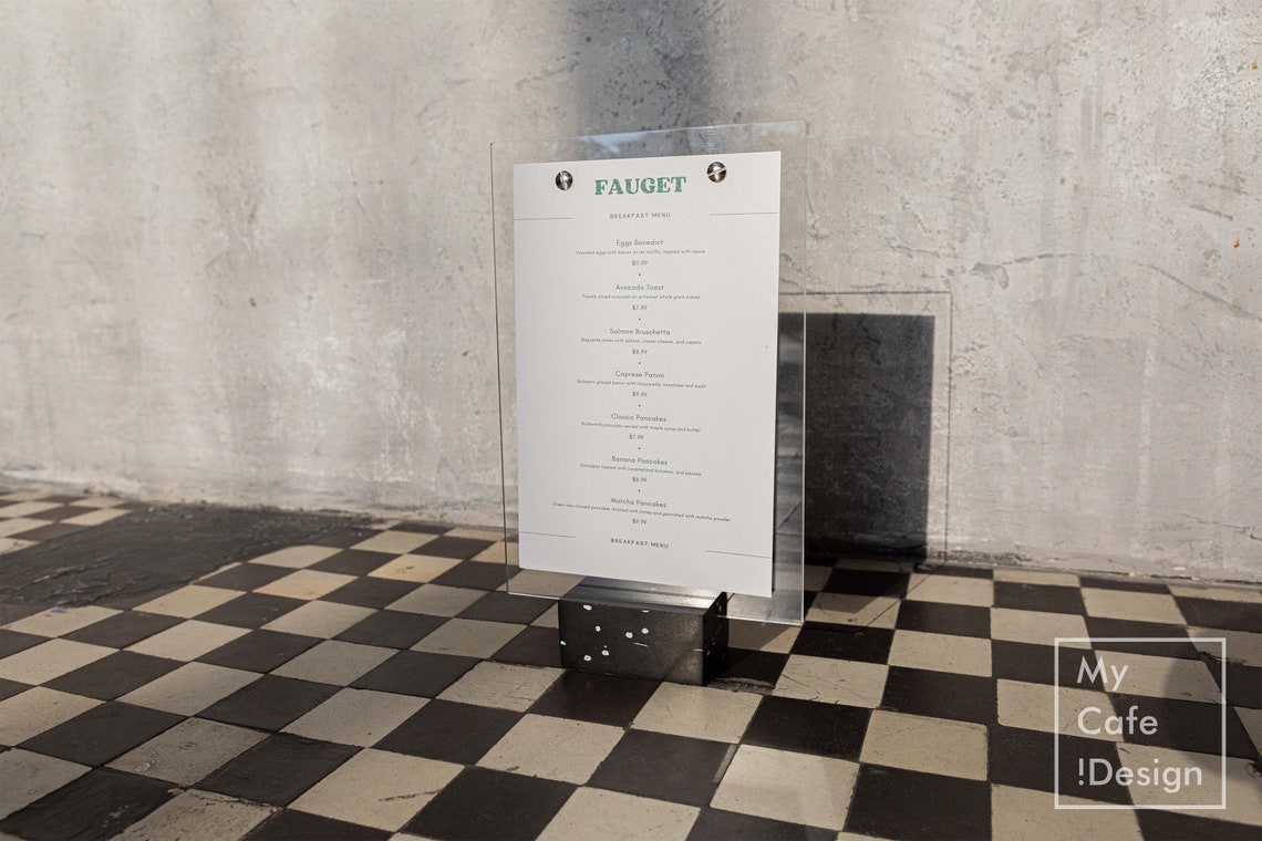 Acrylic Sign Holder, Terrazzo Table Tent, Transparent Table Menu ...
